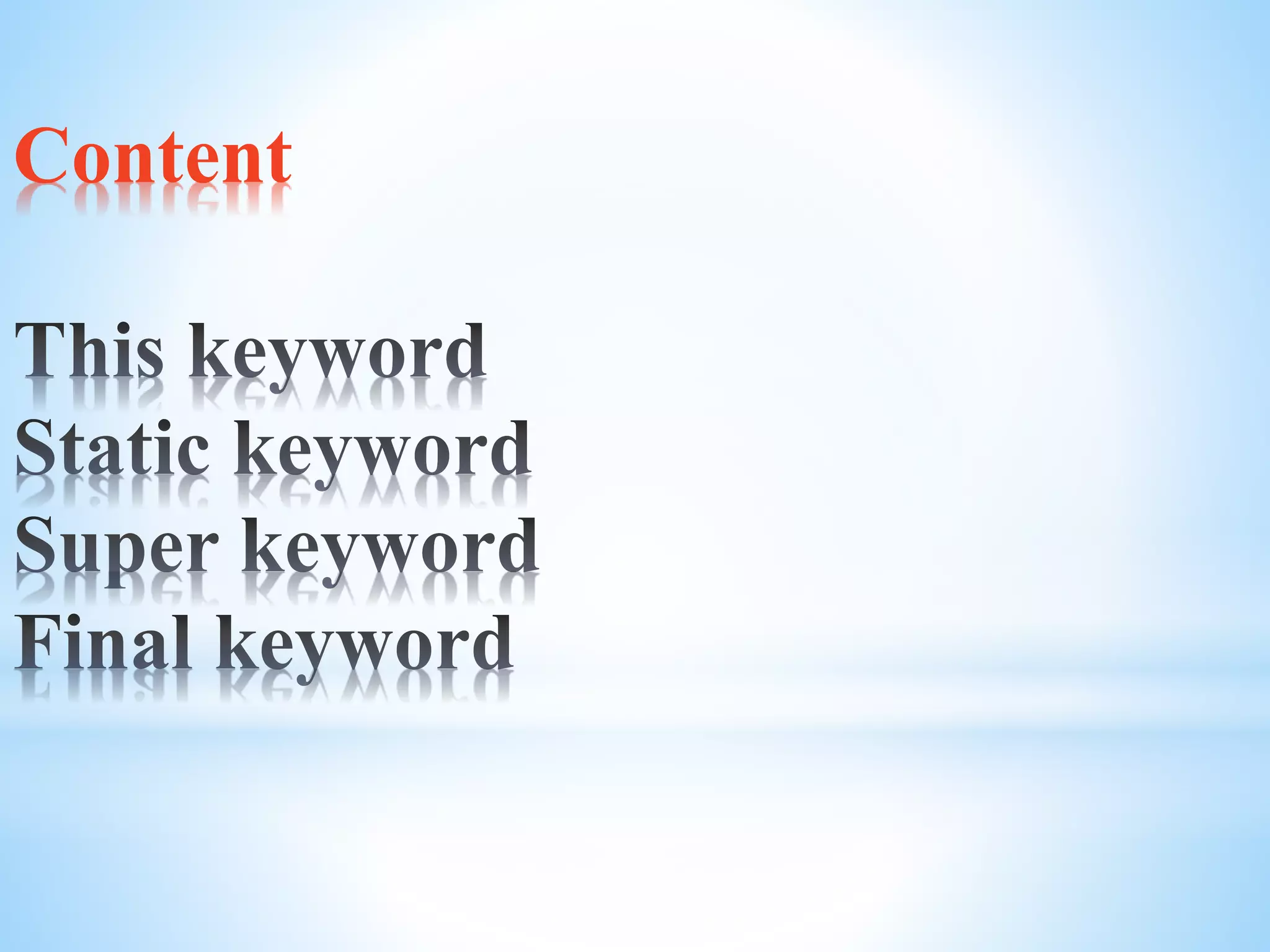 Keywords of java | PPTX