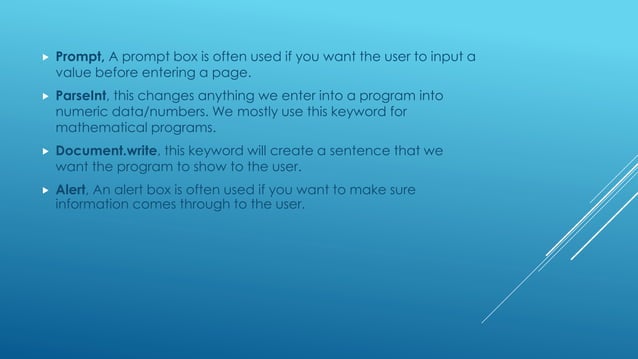 Keywords used in javascript | PPT