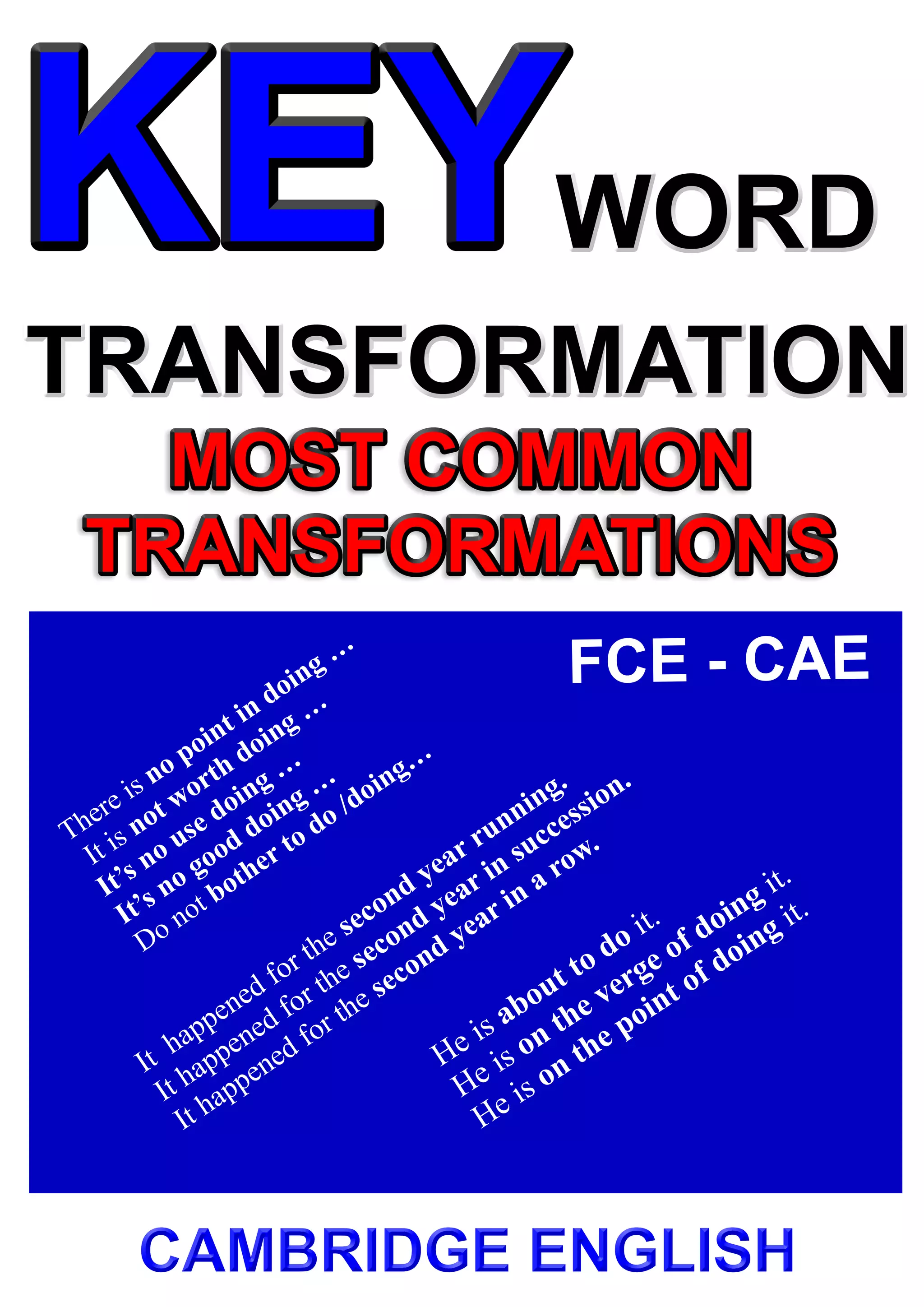 Key word transformation - most common transformations | PDF