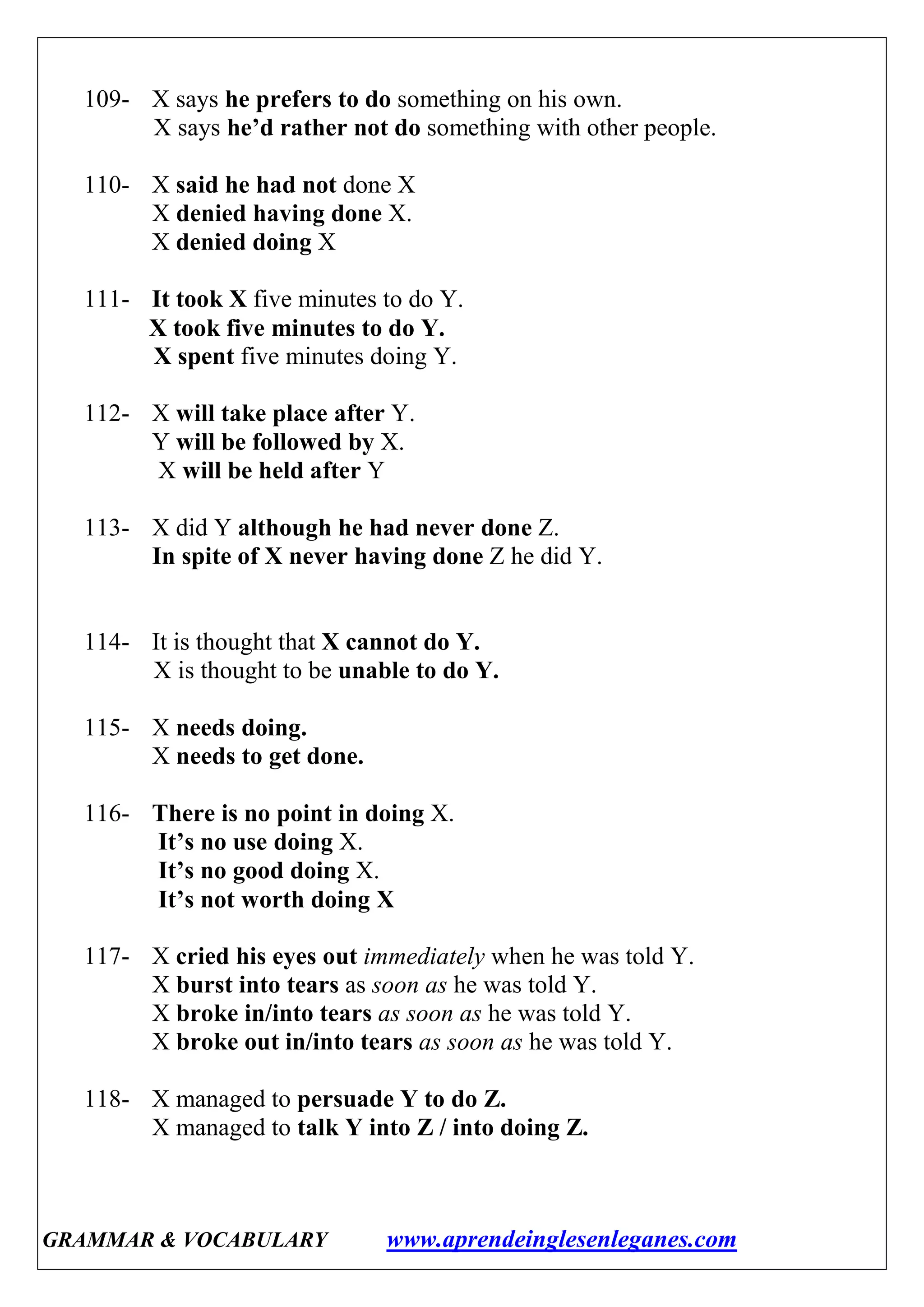 Key word transformation - most common transformations | PDF