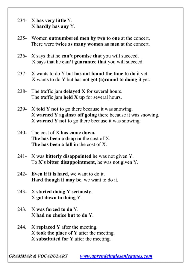 Key word transformation - most common transformations | PDF