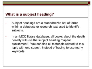 Keyword vs Subject Searching | PPTX