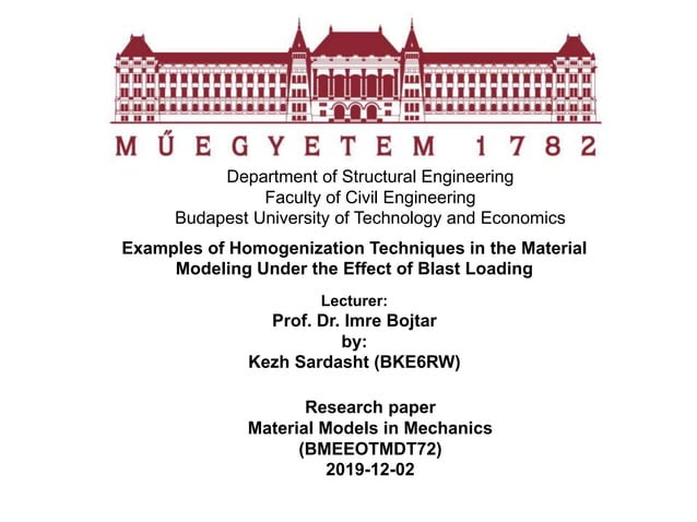 Examples of Homogenization Techniques in the Material Modeling Under ...