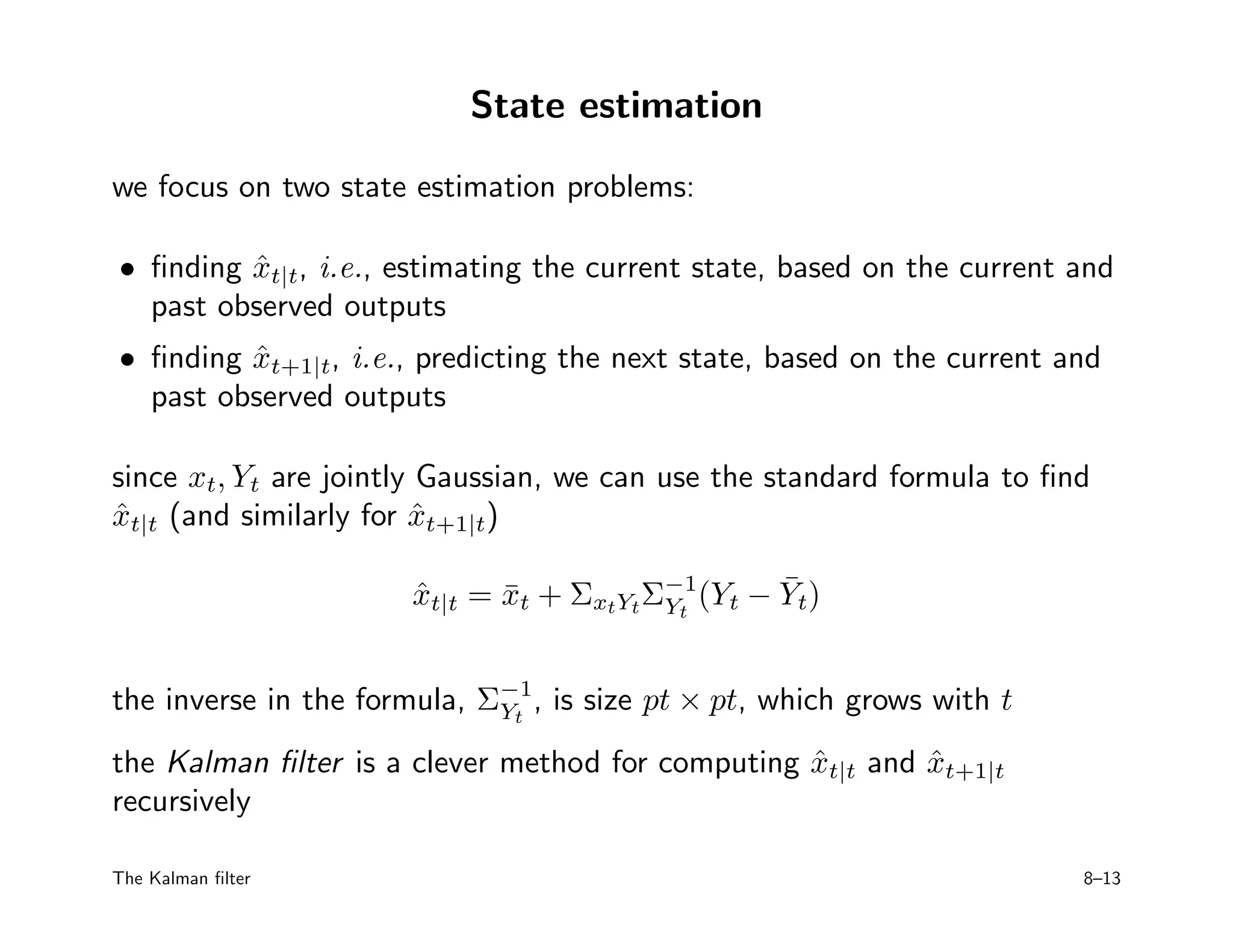 Course note presentation on Kalman filtering | PDF