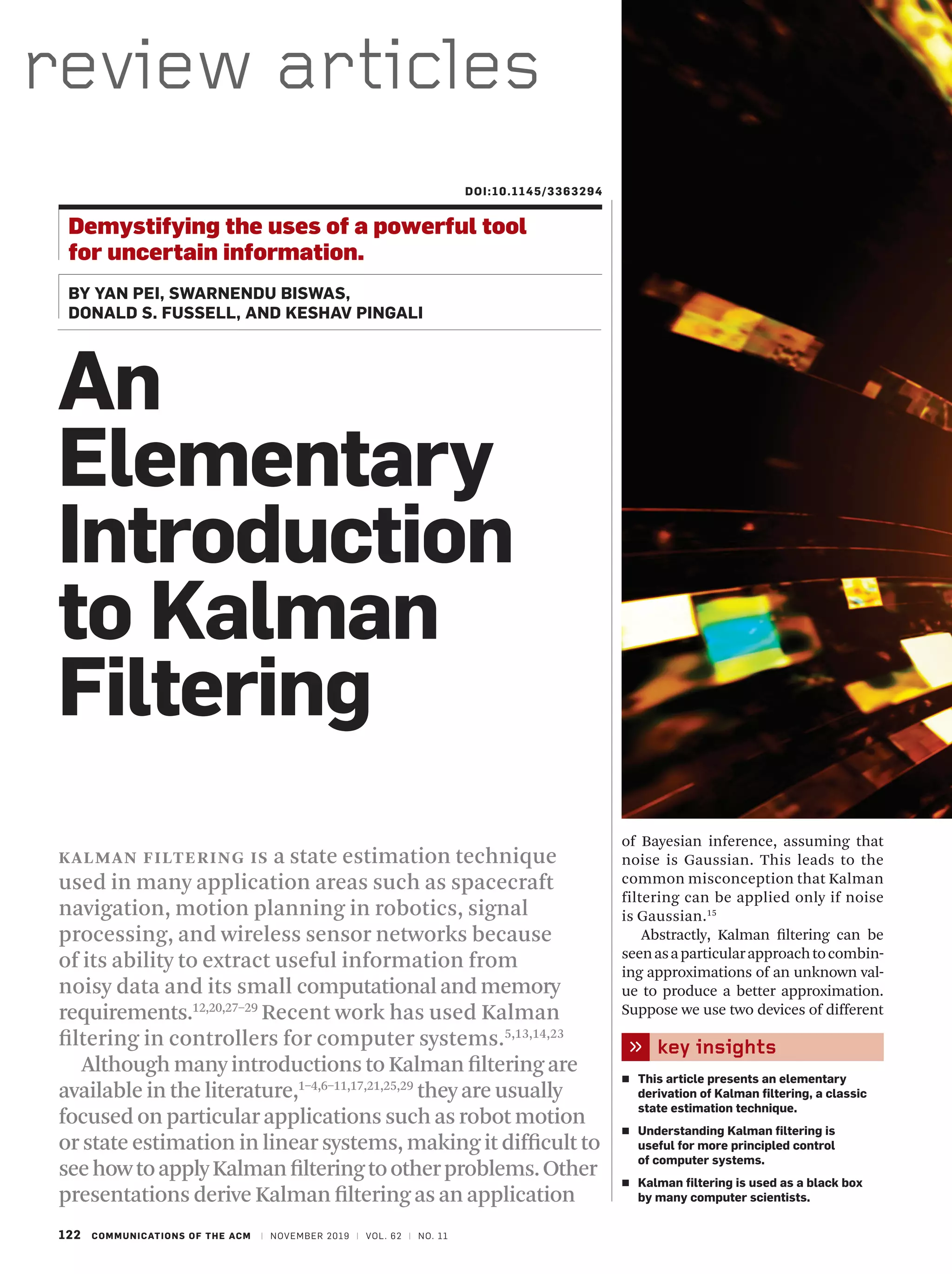 An Elementary Introduction to Kalman Filtering | PDF