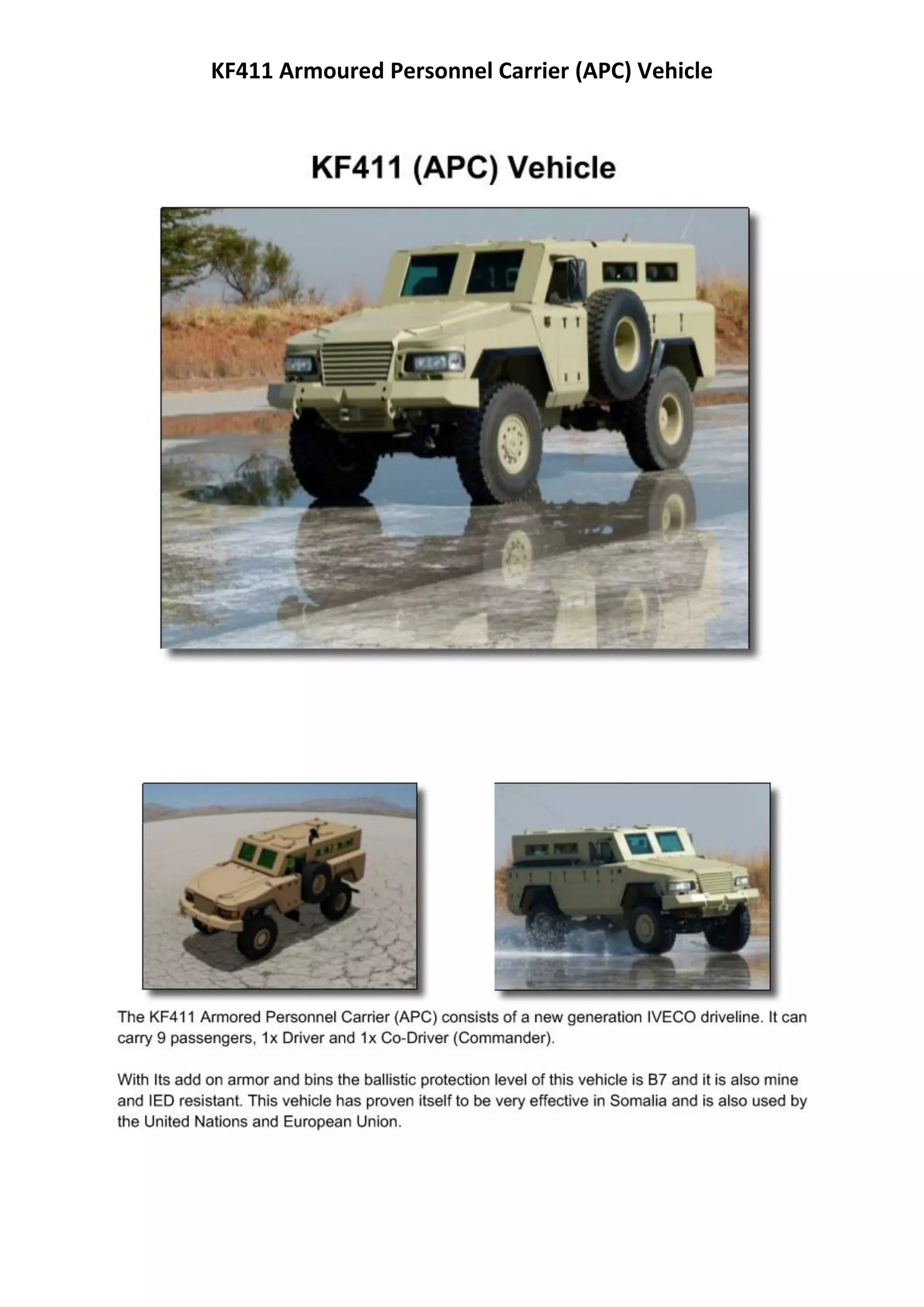Kf411 Armoured Personnel Carrier | PDF