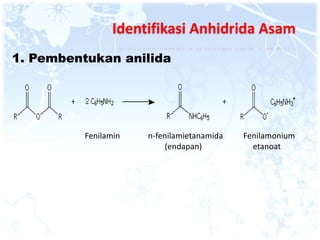 identifikasi alkohol,anhidrida, asil halida | PPTX
