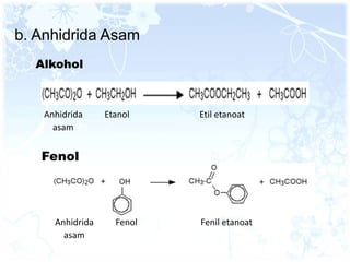 identifikasi alkohol,anhidrida, asil halida | PPTX