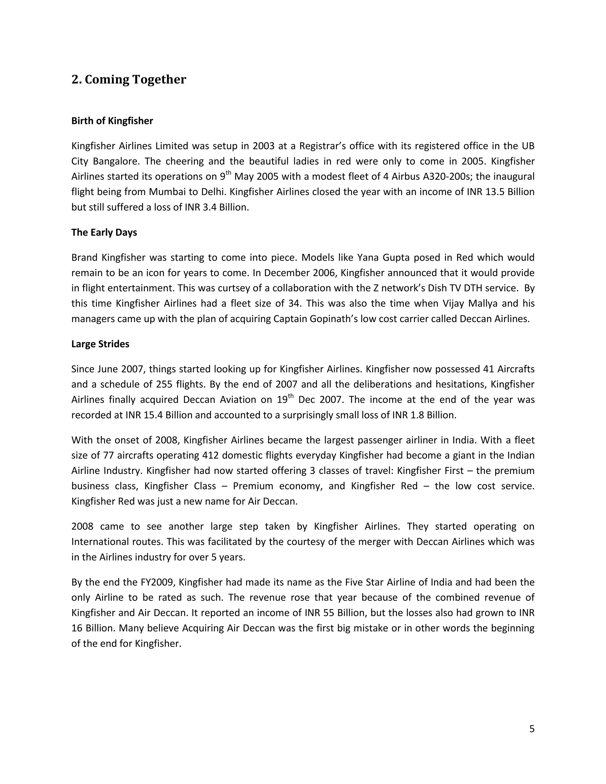 Rise and Fall of Kingfisher Airlines | DOCX