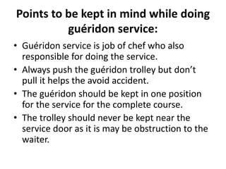 gueridon service | PPTX