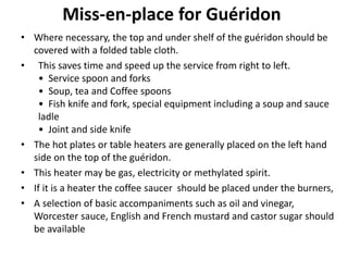 gueridon service | PPT