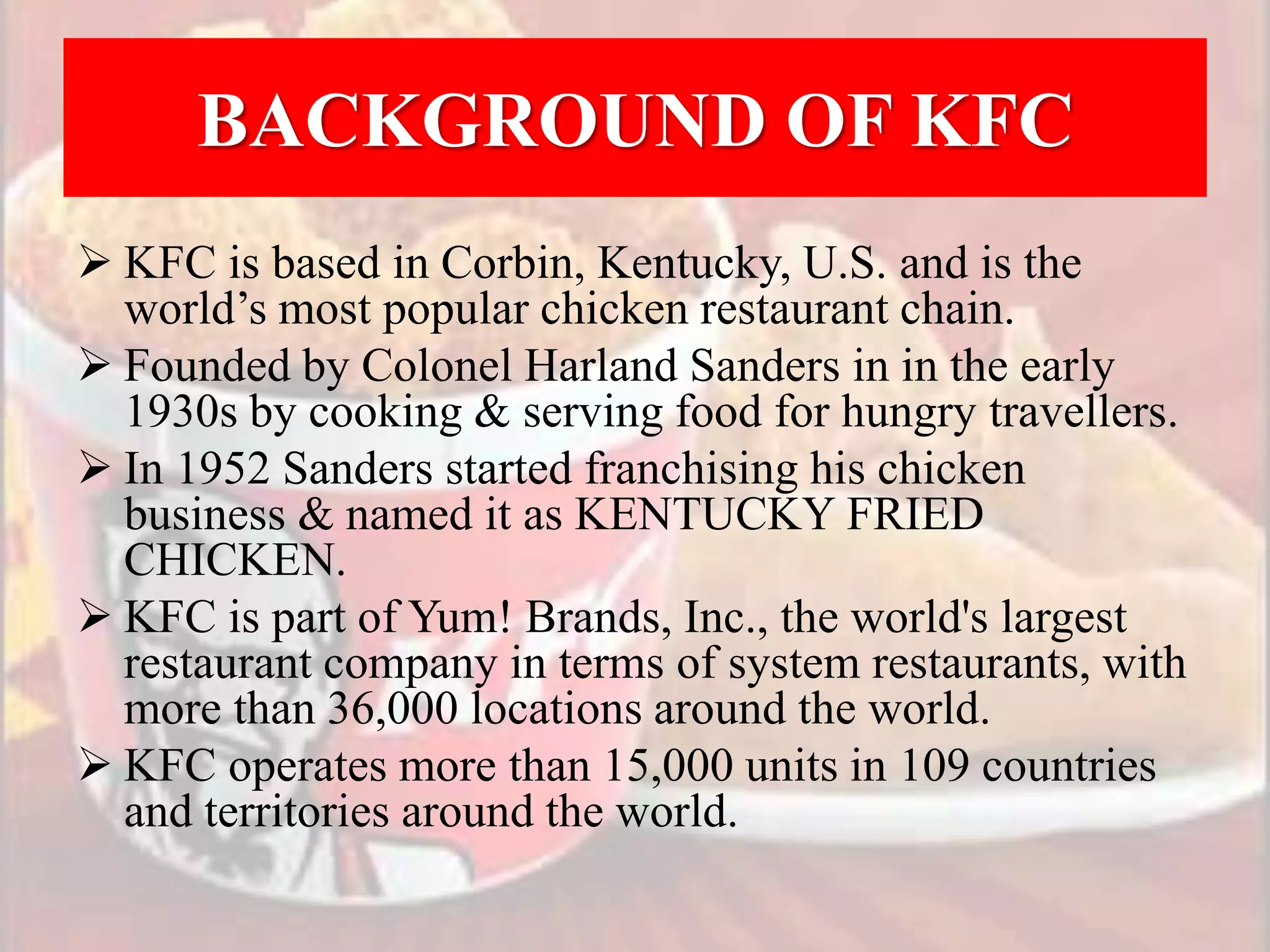 Kfc in india swot analysis | PPTX | Food Industry | Industries