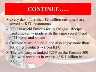 Kfc in india swot analysis | PPTX | Food Industry | Industries