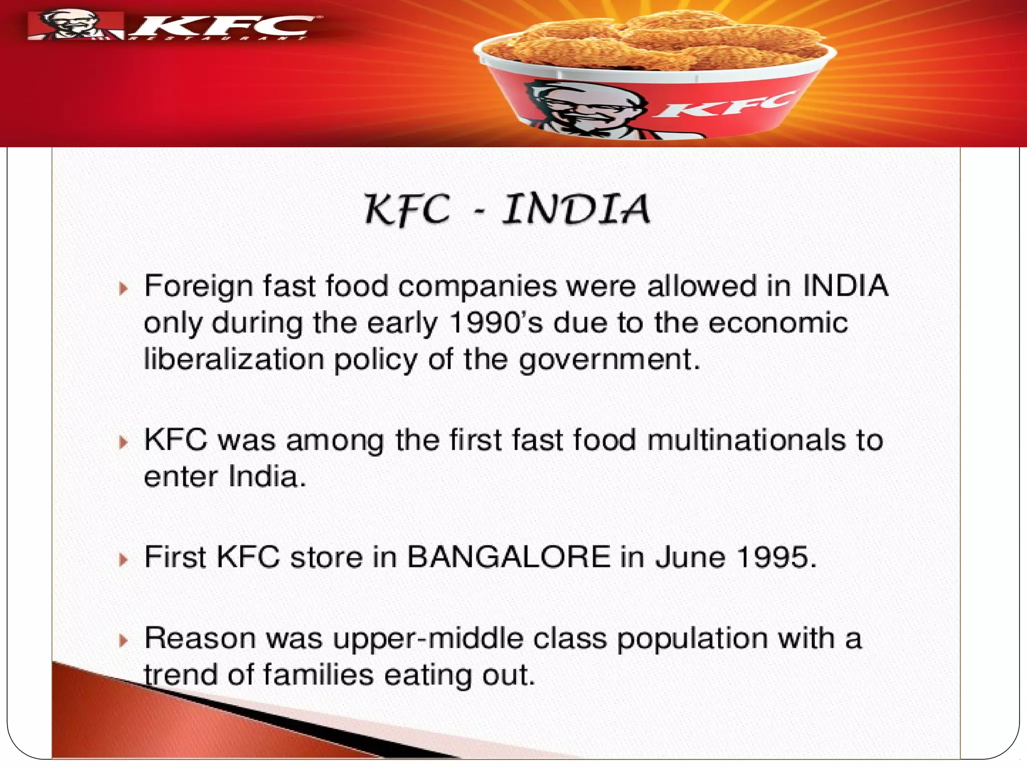 KFC : STP, BCG MATRIX, ENVIROMENT ANALYSIS, SUPPLY CHAIN,PRODUCT ...
