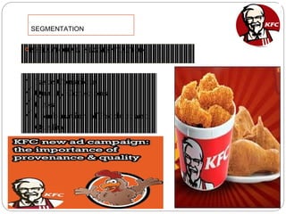 KFC : STP, BCG MATRIX, ENVIROMENT ANALYSIS, SUPPLY CHAIN,PRODUCT ...