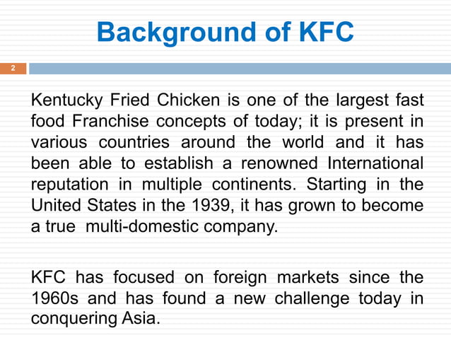 Overview of KFC | PPTX | Food Industry | Industries