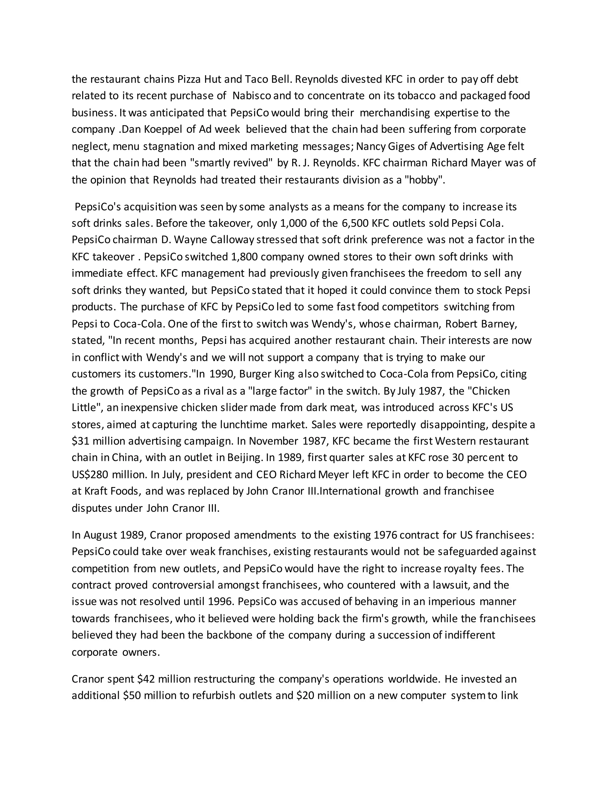 MINOR PROJECT REPORT ON KFC | DOCX