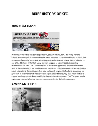 MINOR PROJECT REPORT ON KFC | PDF