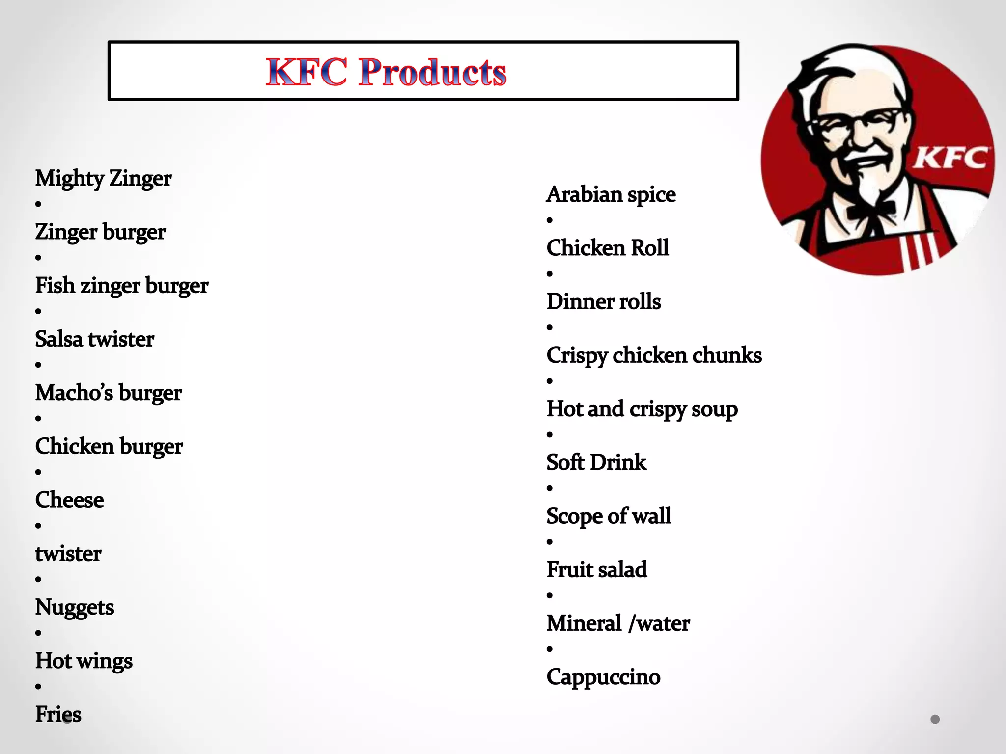 KFC of Pakistan Presentation | PPTX