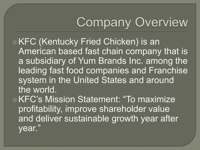 Kfc business and industry analysis | PPTX