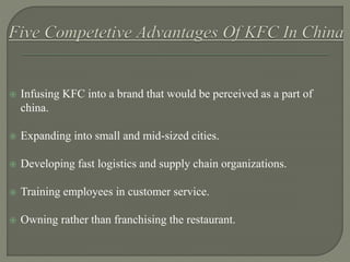 Kfc strategies in china's local market | PPTX