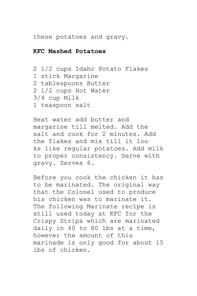 Kfc copycat cookbook! | PDF | Desserts and Baking | Food & Drink