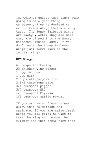 Kfc copycat cookbook! | PDF | Desserts and Baking | Food & Drink