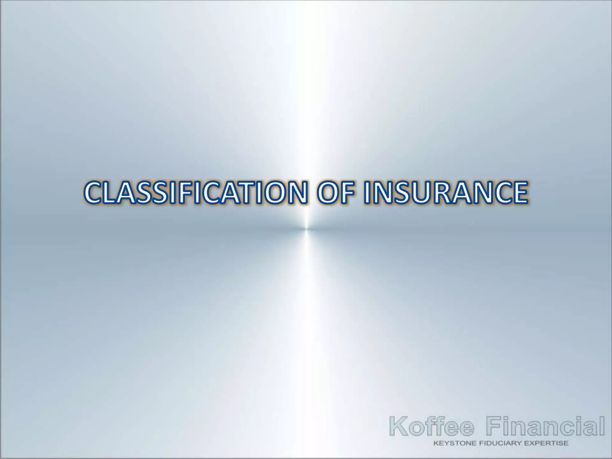2. Insurance - Classification of Insurance | PPSX