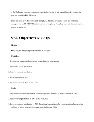 Kfc marketing plan | DOCX