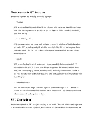 Kfc marketing plan | DOCX