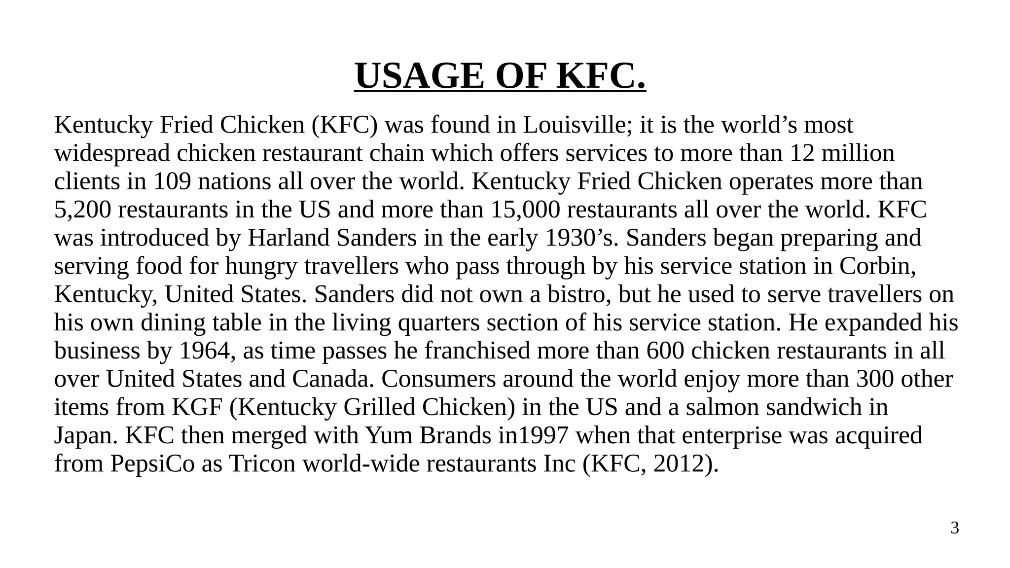 Kfc company | PDF