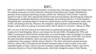 Kfc company | PDF