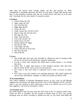 Kfc operations | DOCX