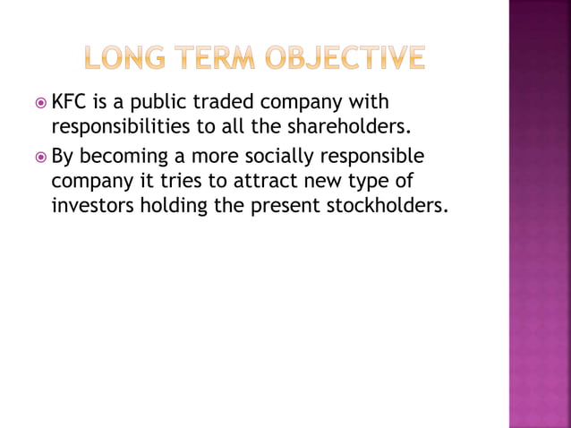 Kfc – origin, history and its success | PPTX | Food Industry | Industries