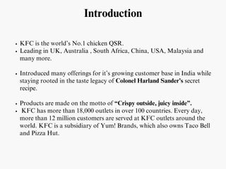 Kfc market present domestic and international | PDF