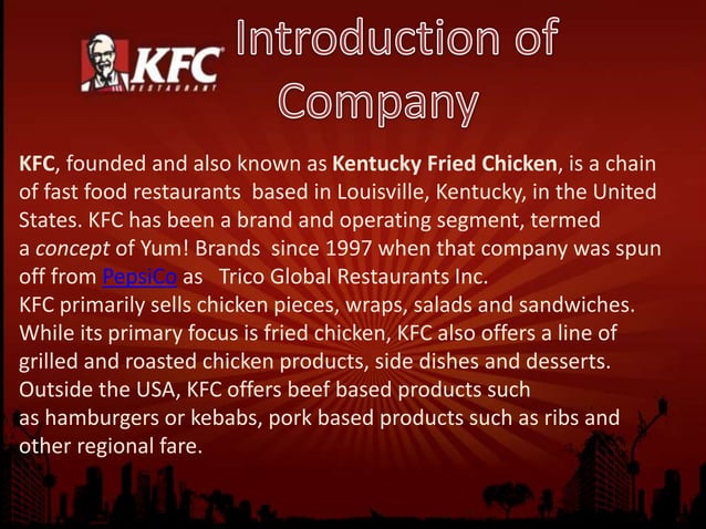 Kfc presentation | PPTX | Food Industry | Industries