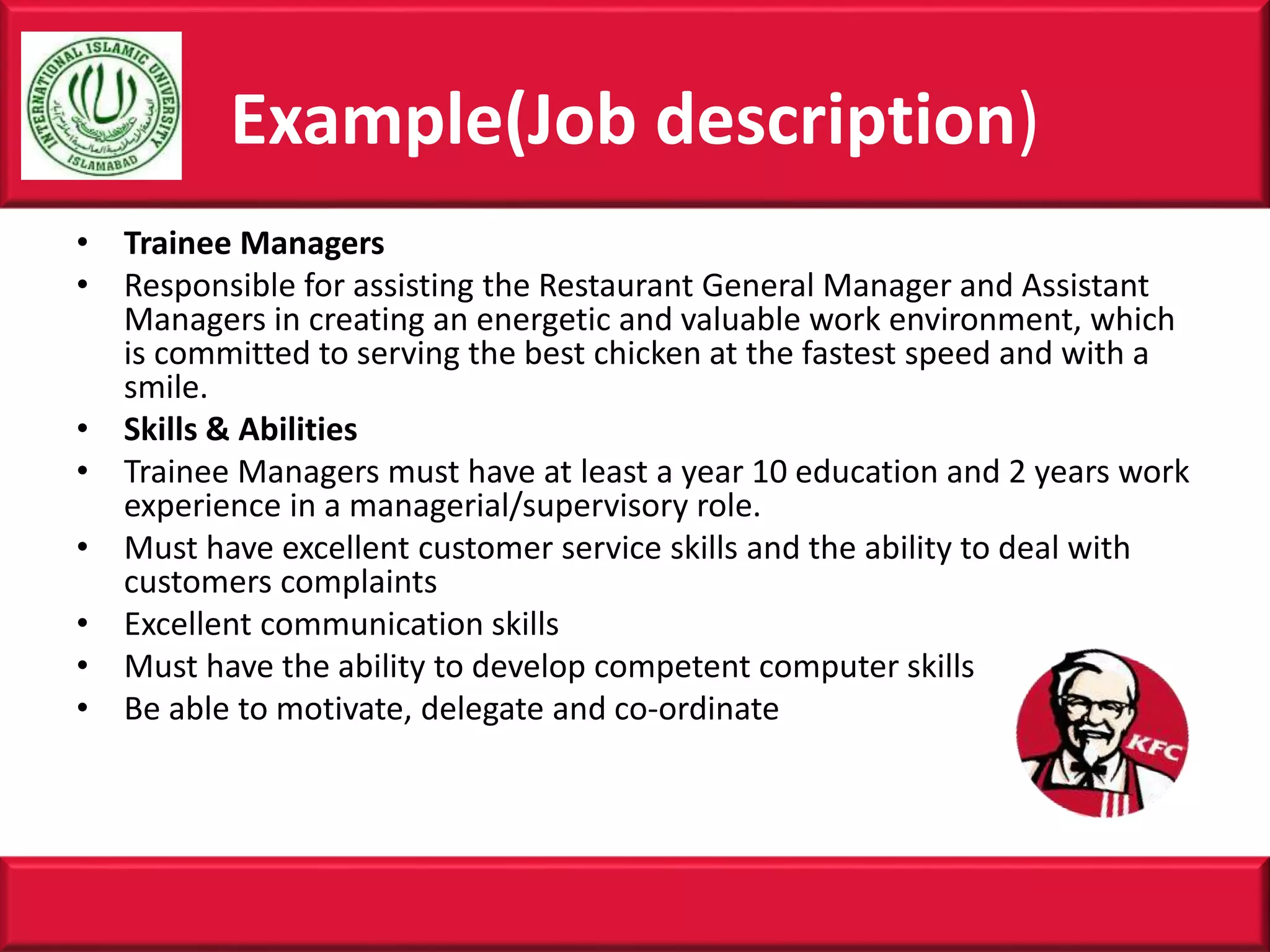 KFC Management | PPTX