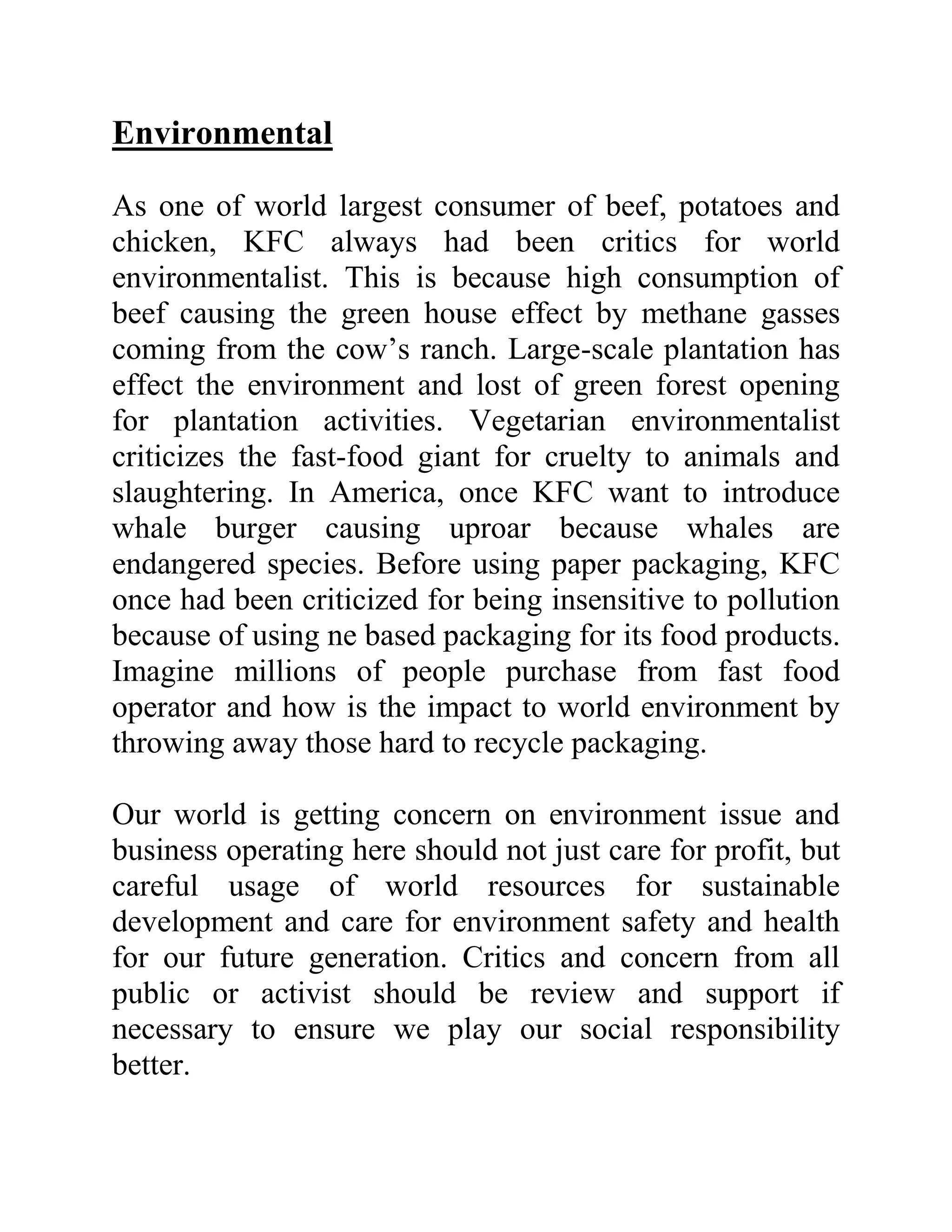 Kfc project of intrntnl business | DOCX