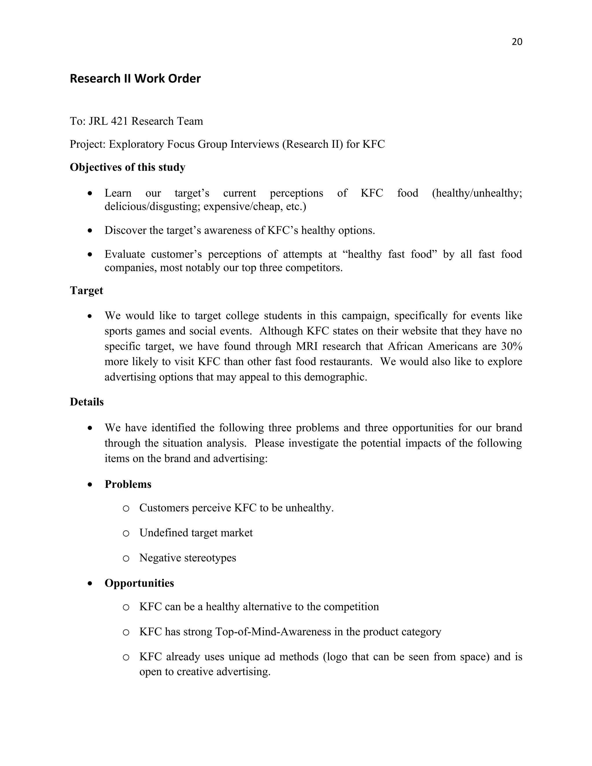 Kfc Research Analysis | DOC