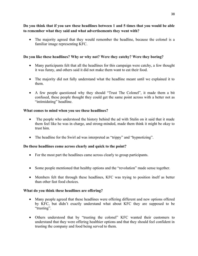 Kfc Research Analysis | DOC