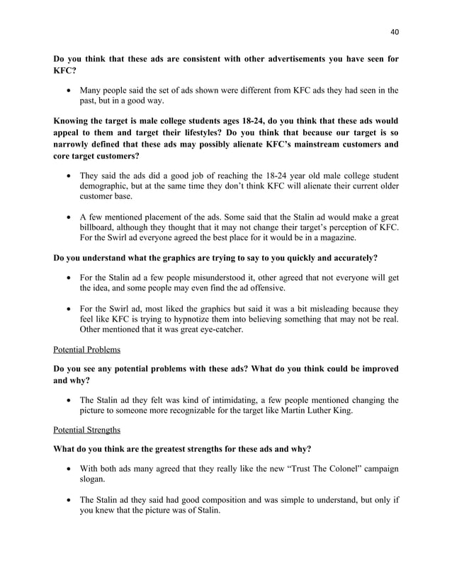 Kfc Research Analysis | DOC