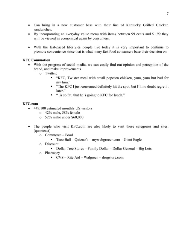 Kfc Research Analysis | DOC