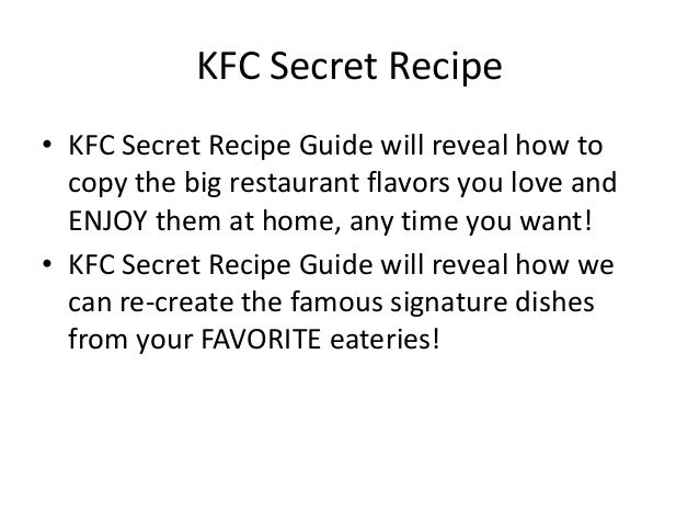 KFC Secret Recipe