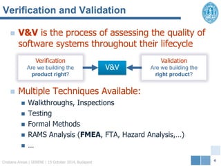 SERENE 2014 Workshop: Paper "On Applying FMEA to SOAs: A Proposal and Open Challenges" | PPT