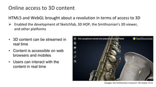 Sharing 3D Cultural Heritage: Standards and metadata | PPTX