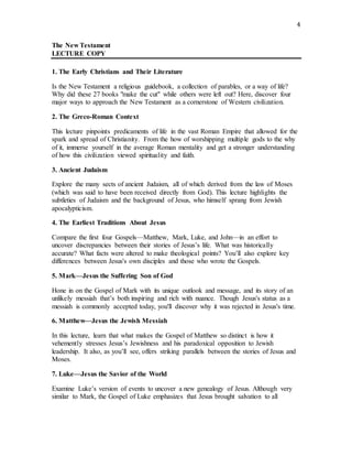 The New Testament: Course Description | DOCX