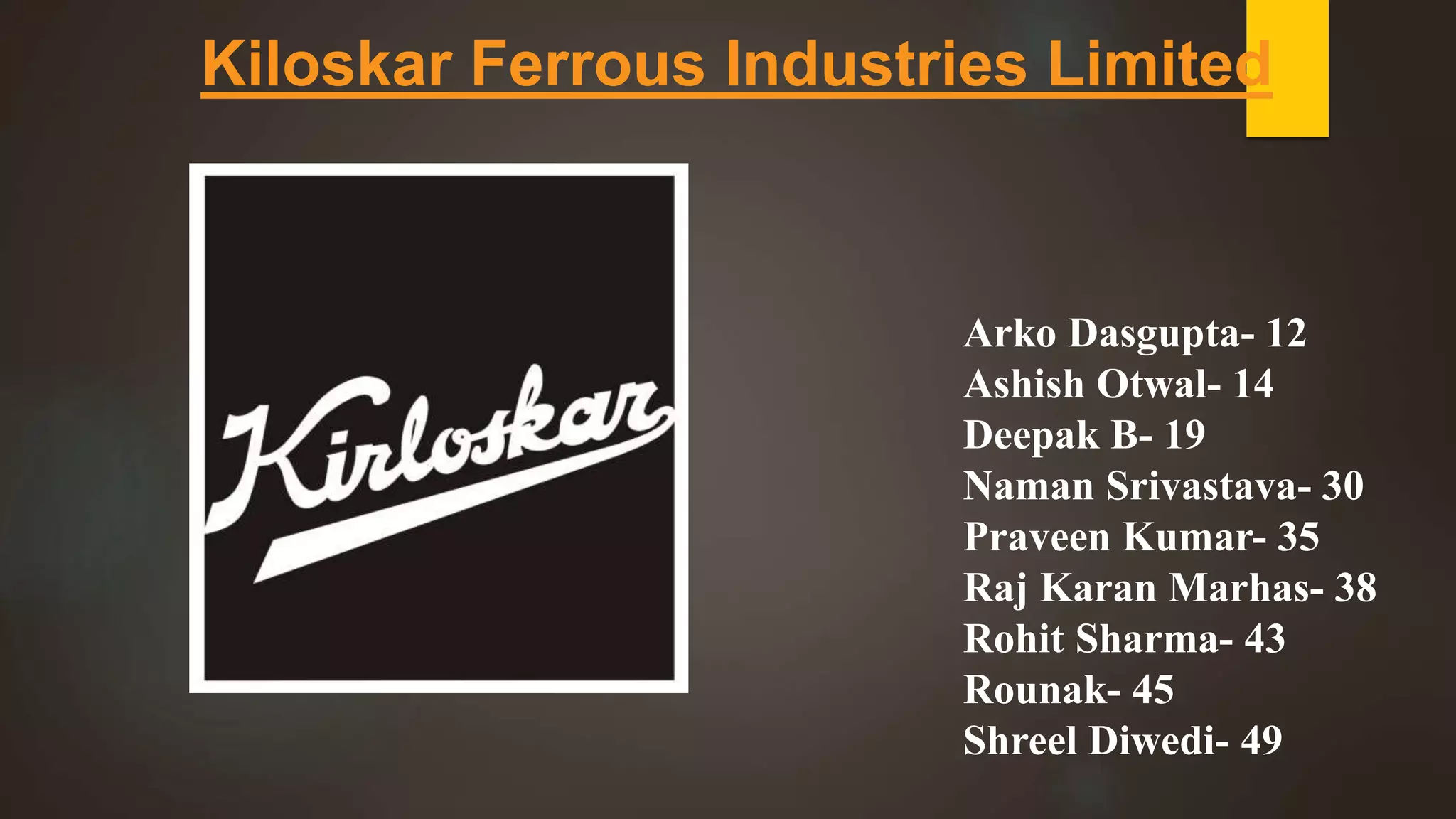 Kirloskar Ferrous Industries Limited | PPTX