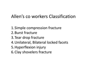 Cervical Spine Fractures and injuries classification | PPTX
