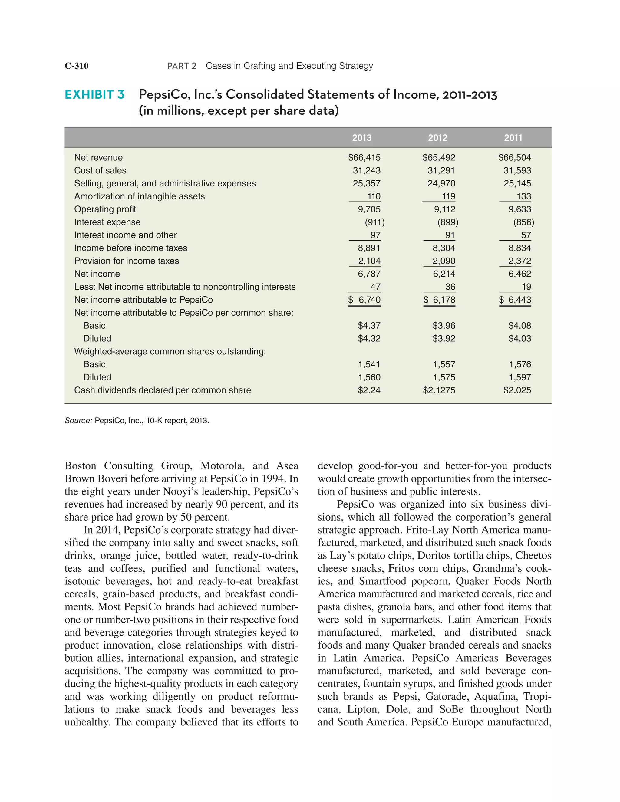 PepsiCo’s Diversification Strategy in 2014 (Case) | PDF