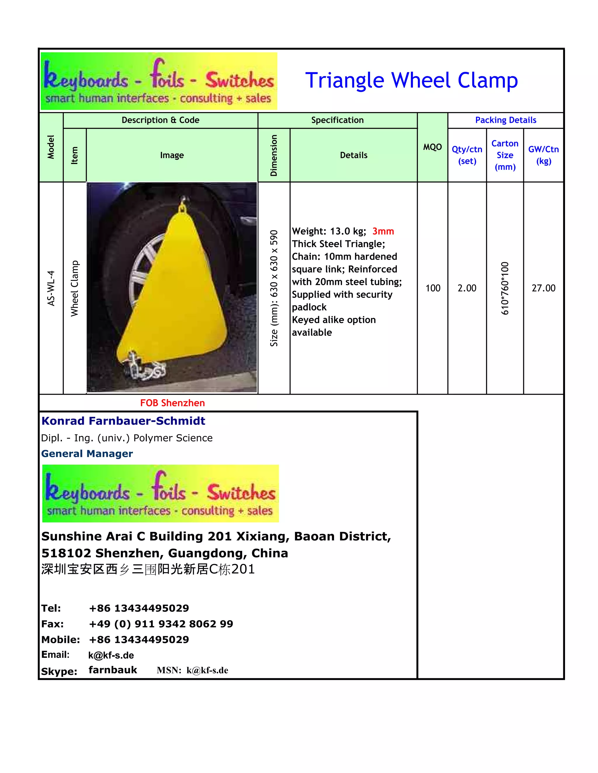 Triangle Wheel Clamp | PDF | Automotive
